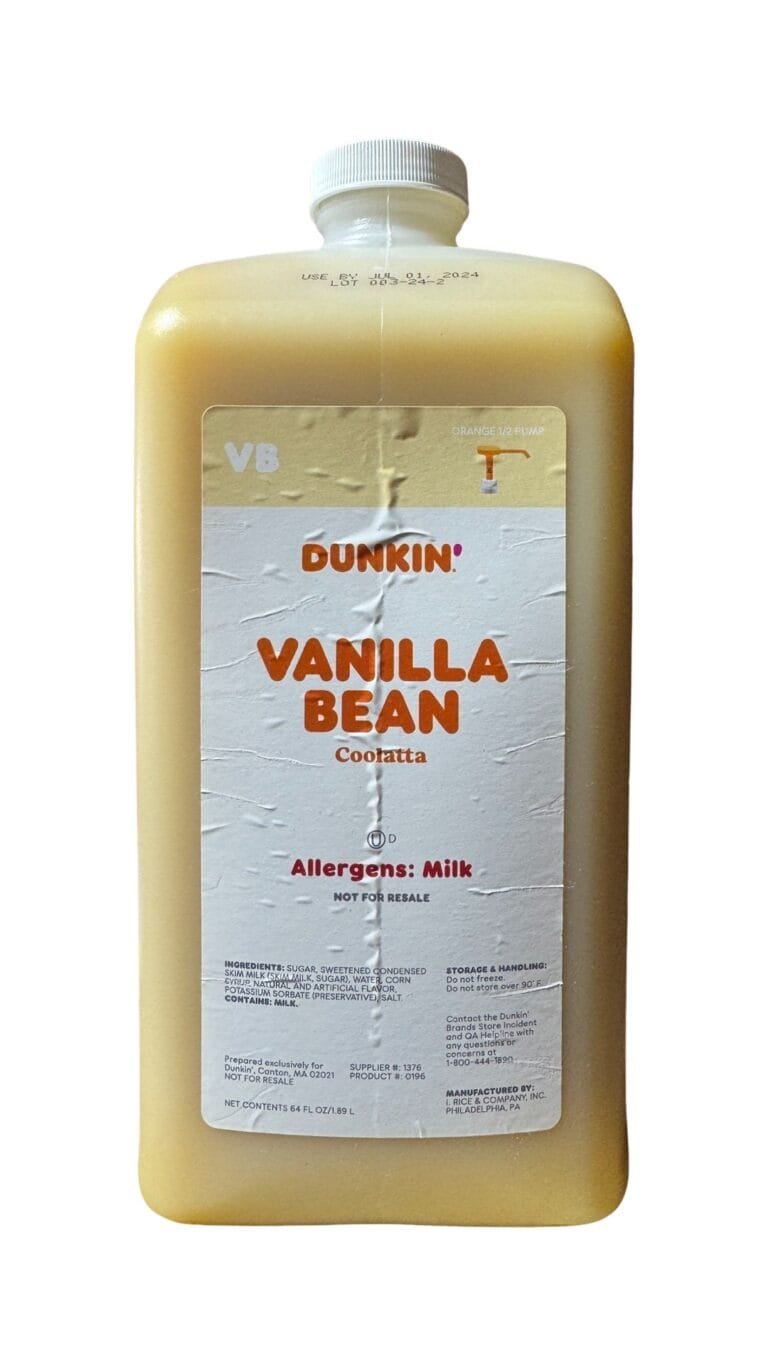 Dunkin Donuts Vanilla Bean Coolatta Sauce-Swirl-Syrup 64 Oz Jug ...
