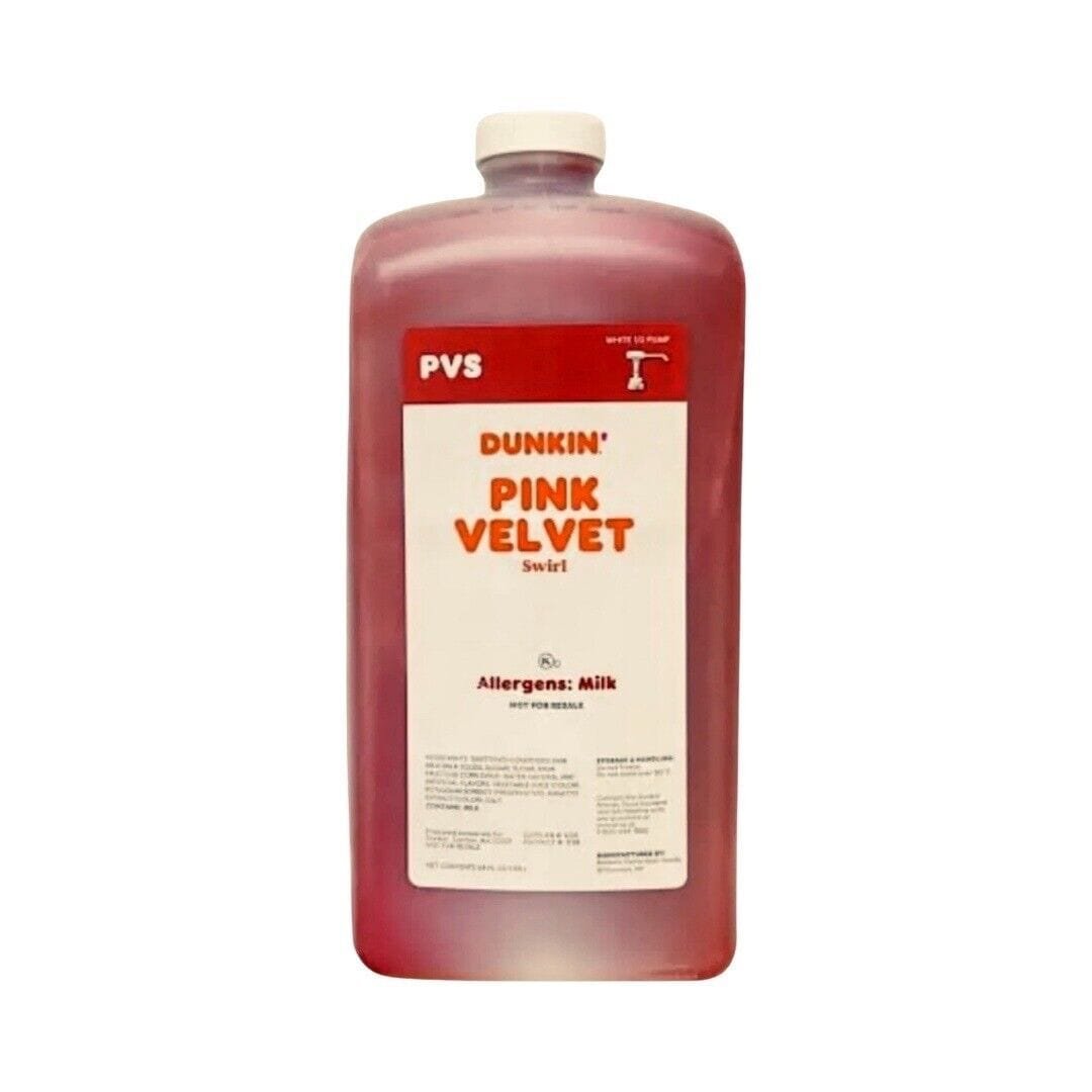 Dunkin Donuts Pink Velvet Sauce-Swirl-Syrup 64 Oz Jug – flavors4coffee.com