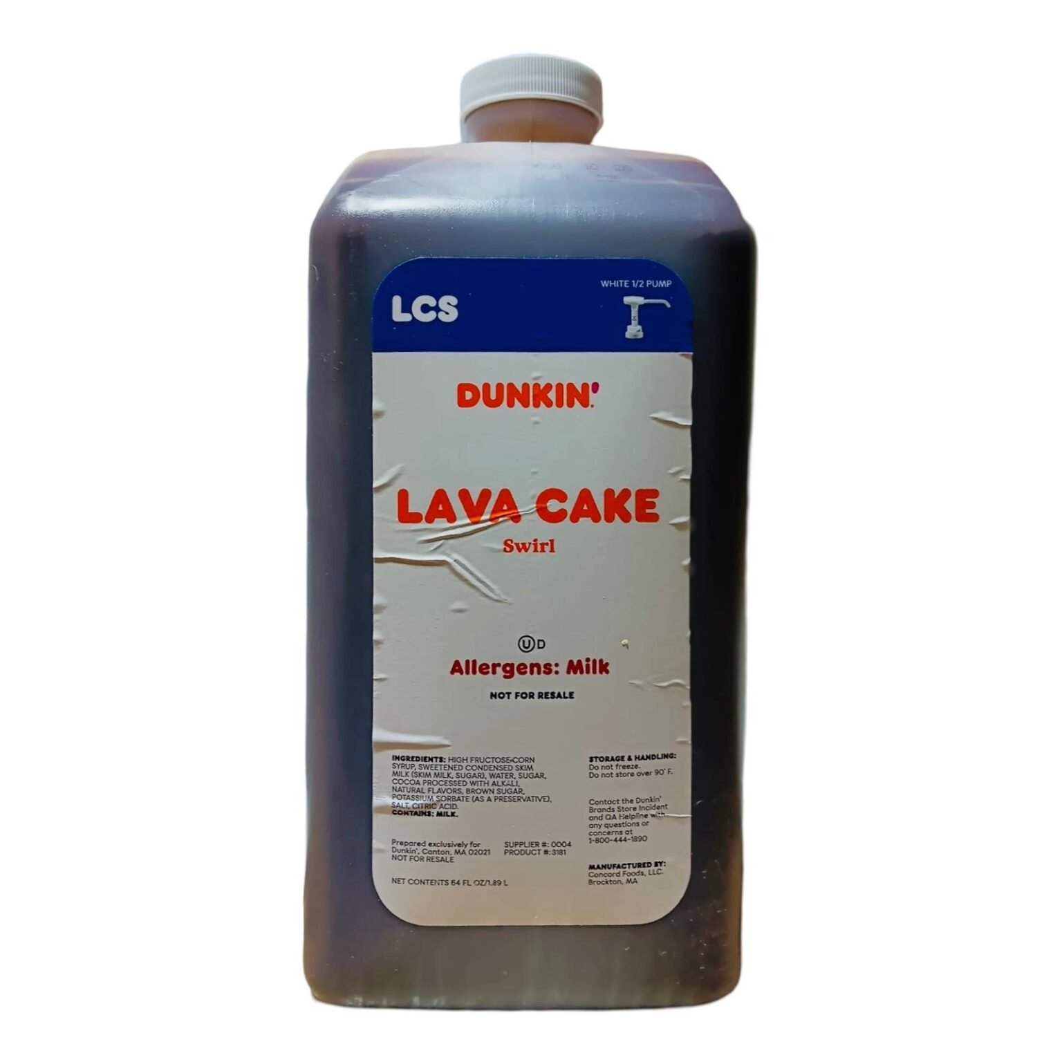 Dunkin Donuts Lava Cake Sauce-Swirl-Syrup 64 Oz Jug – flavors4coffee.com