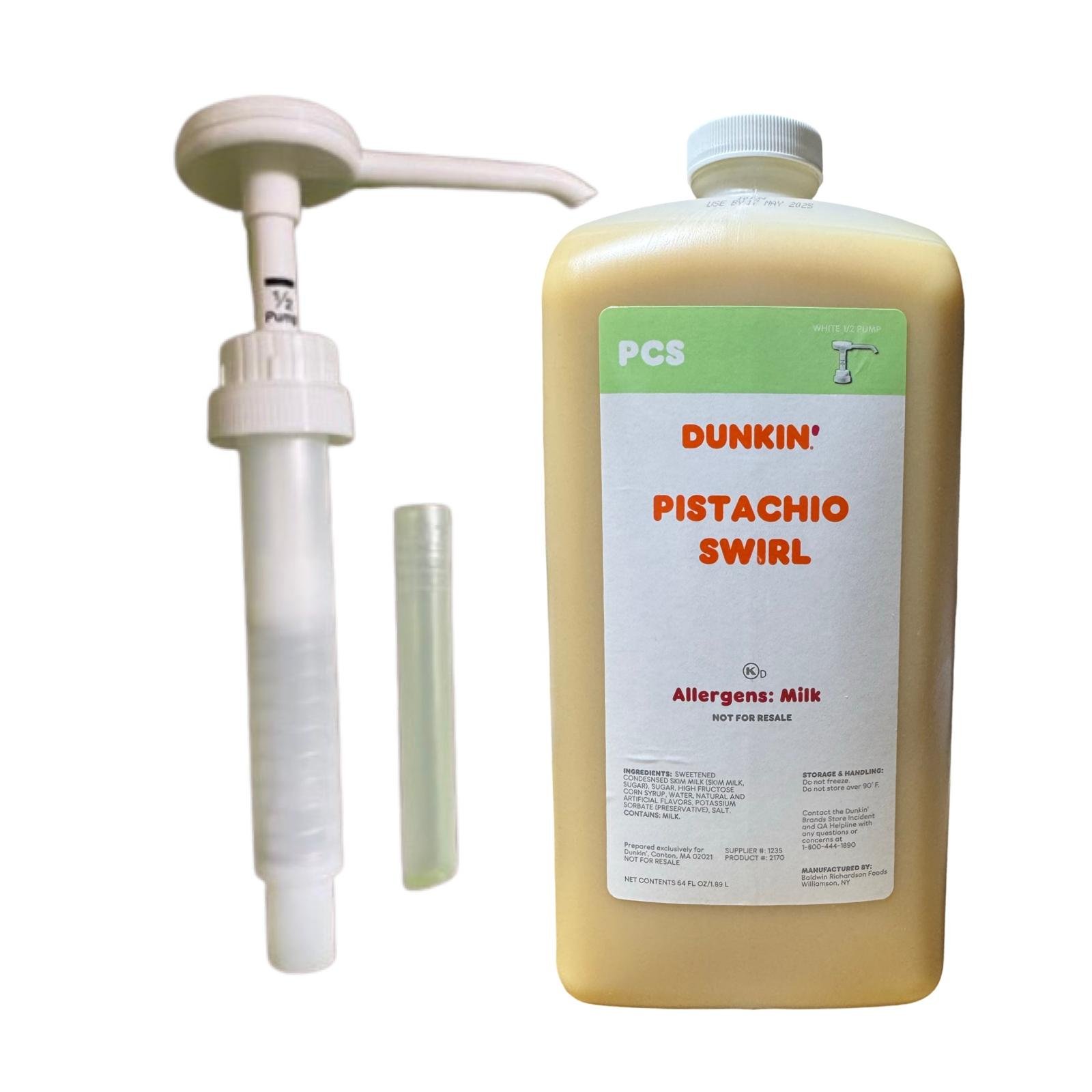 Dunkin Donuts Pistachio Sauce-Swirl-Syrup 64 Oz Jug – flavors4coffee.com